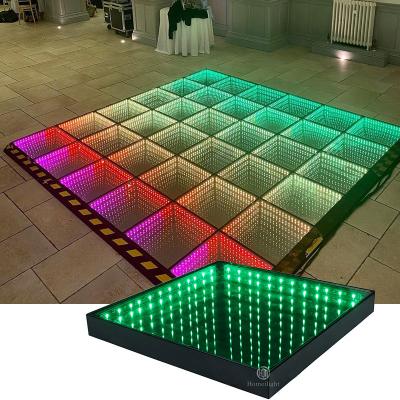 China Wholesale RGB LED Dance Floor LED 3D Mirror Abyss Dance Floor 3D DJ Stage Lighting Floor For Stage Show Event for sale