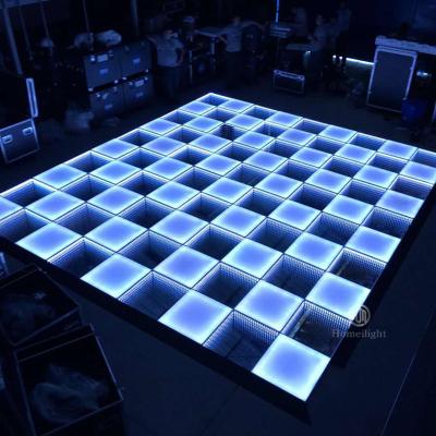 China LED 3D Mirror Frost Abyss Dance Floor For Wedding Disco Party for sale