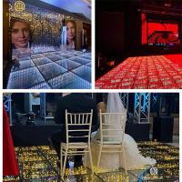 China Car exhibition panels LED stage mirror glass 3D starry dance floor wedding for sale