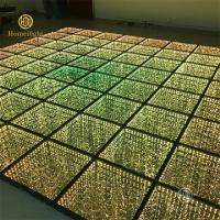China Wedding Disco Party Golden Starry Dance Floor Waterproof Starlit 3D Mirror Video Dance Floor for sale