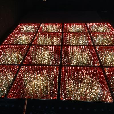 China Rental 3D mirror golden starry starlit LED dance floor for sale for sale