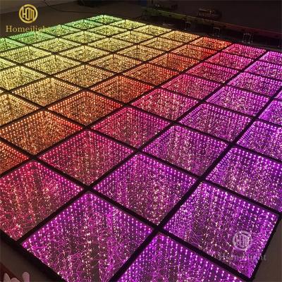 China Wedding Disco Party Golden Starry Dance Floor Waterproof Starlit 3D Mirror Video Dance Floor for sale