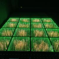 China Portable Illuminated Tempered Glass 3D Dancefloor Golden Starry New Style Dance Floor for sale