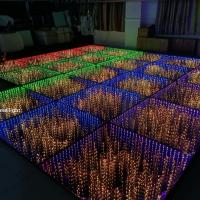 China RGB Outdoor Square LED Dance Floor Light 3D Mirror Starry Mat for Party Sale for sale