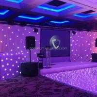 China LED Star Cloth White Gauze Wedding Hotel Banquet Stage Backdrop for Club for sale