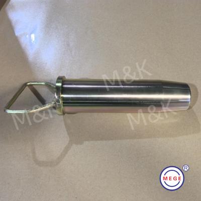 China Precision Rotation Lock Pin Carburized Alloy Steel 45# 20CrMnTi with Welded Handle Tapered Tip for Cranes for sale