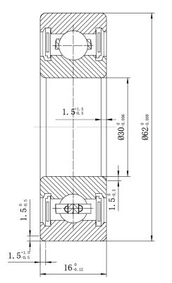 China MEGE 206 ( 6206 2RS ) P5 Deep Groove Ball Bearing for sale