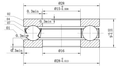 China MEGE  51102 P5 Thrust  Ball Bearings for sale