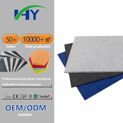 China Grey PET Acoustic Panel Soundproofing Hanging Installation For Bar Decoration for sale
