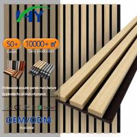 China Twill Venner MDF Wood Slat Acoustic Panel 2400x600mm For Home Decoration for sale