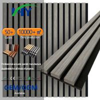 China Aesthetic Gray EV Twill Slatted Wood Acoustic Panels For Renovation for sale
