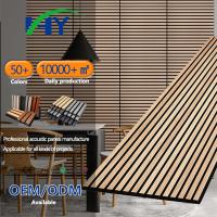 China Flame Retardant Lacewood Wood Slat Acoustic Panel For Office Meeting Room Renovation for sale