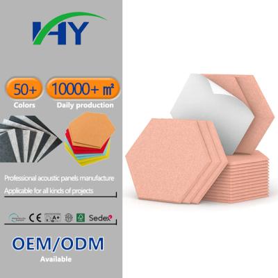 China Pink Aesthetic Hex Acoustic Panels For Home Decoration Soundproof Hexagon Panels for sale