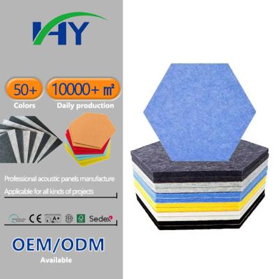 China Aesthetic Hexagon Acoustic Panels 30x25cm 12mm Sound Absorption Customized for sale