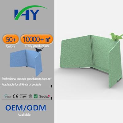China Modern Office PET Acoustic Desktop Privacy Divider Flame Retardant Soundproof Desk Partitions for sale