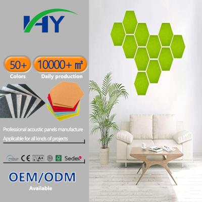 China Eco Friendly Hexagonal Acoustic Wall Panels For Office Space 1200g/sqm Density for sale