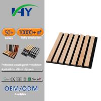 China 2400x600mm Flame Retradant Wood Slat Acoustic Panel For Home Decoration Studio for sale