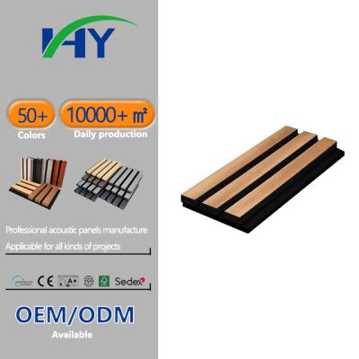 China Library Wall Decoration Wood Slat Acoustic Panel PET MDF Sound Absorption Panel for sale