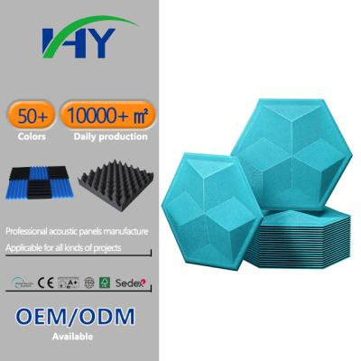 China Cyan Aesthetic Acoustic Foam 30x30cm Sound Absorption For Wall Renovation for sale