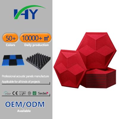 China 25*30cm Red PET Acoustic Foam For Music Studio Live House Decoration for sale