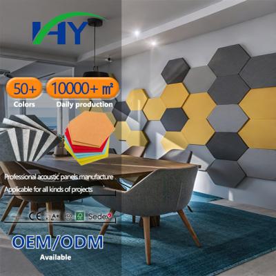 China Wall Decoration Hexagon Acoustic Panels 25x30cm Sound Absorption for sale
