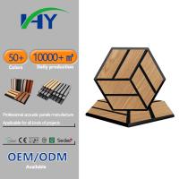 China Aesthetic PET Hexagon Acoustic Panel Wooden Venner for Office Renovation for sale