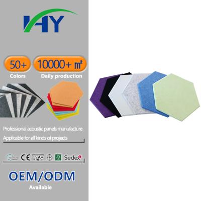 China Aesthetic PET Hexagon Acoustic Panels High Performance Sound Absorption Wall Decor for sale