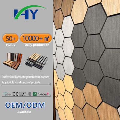 China Wall Decoration Wood Slat Acoustic Panels Oak Veneer Flame Retardant for sale