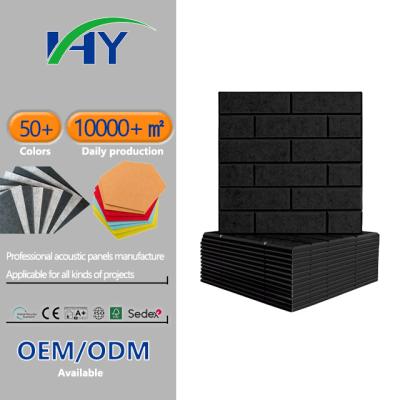 China Aesthetic Black PET Acoustic Panels Wall Decor Sound Absorption for sale