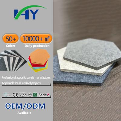 China 25*30cm High Performance Sound Absorption Hexagon Acoustic Panels for sale