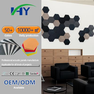 China Aesthetic Modern Hexagon Acosutic Panels for Home Decoration Sound Absorption for sale