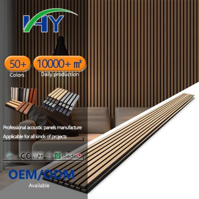 China Wood Slat Acoustic Panel With Easy To Clean Surface And Flame Retardant for sale