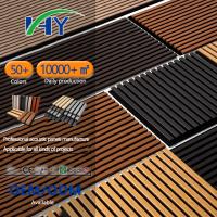 China Wood Slat Acoustic Panel Made Of MDF With PET Laminate For Protection for sale
