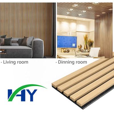 China Wood Slat Acoustic Panel With High NRC Rating For Effective Sound Absorption for sale