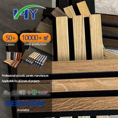 China Wood Slat Acoustic Panel With Flame Retardant Treatment And Durable Build for sale