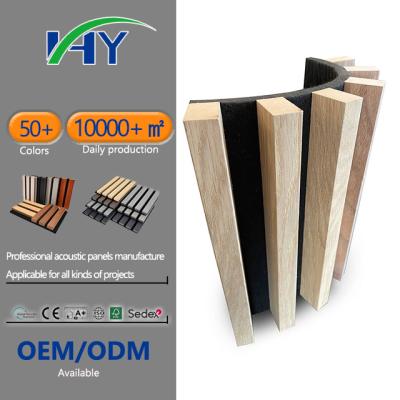 China Wood Slat Acoustic Panel With Prefabricated Panels For Easy Mounting for sale