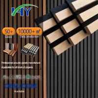 China Wood Slat Acoustic Panel With MDF Substrate And PET Acoustic Layer for sale