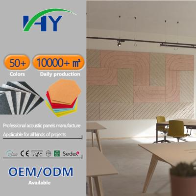 China Recycled PET Acoustic Wall Panel Featuring Flame Retardant And Sound Absorbing Properties for sale