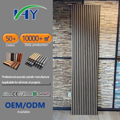 China Customized Wood Slat Acoustic Panel With Flame Retardant For Sound Absorption for sale