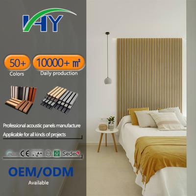 China Flame Retardant Wood Slat Acoustic Panel With Sound Absorption For Commercial Use for sale