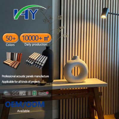 China Custom Sizes Wood Slat Acoustic Panel With Pet Material And Sound Absorption for sale