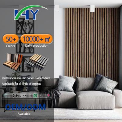 China Wood Slat Acoustic Panel For Commercial Spaces With Flame Retardant And Noise Reduction for sale