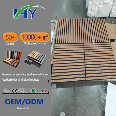 China Wood Slat Acoustic Panel With Flame Retardant Pet For Acoustic Solutions for sale