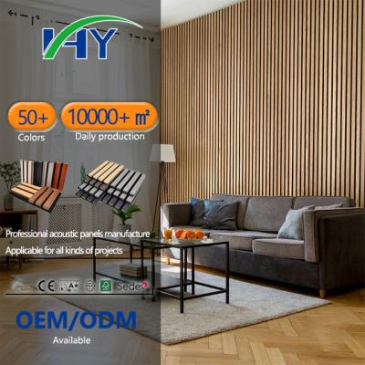 China Wood Slat Acoustic Panel For Office Decor With Flame Retardant And Sound Absorption for sale