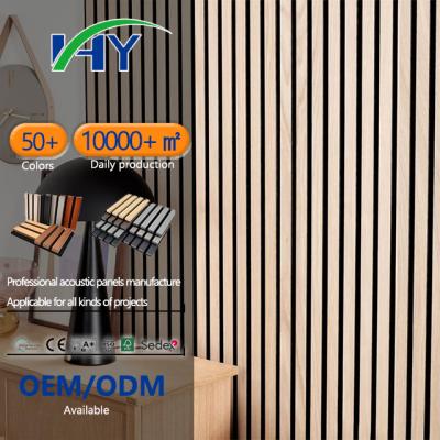 China Customized Flame Retardant Wood Slat Acoustic Panel For Sound Absorption for sale