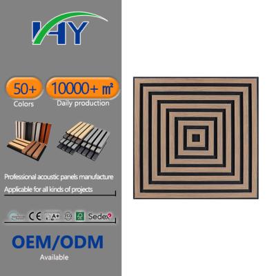 China Sound Absorption Wood Slat Acoustic Panel With Flame Retardant For Interior Design for sale