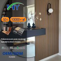 China Sustainable Wood Slat Acoustic Panel With Flame Retardant And Sound Absorption for sale