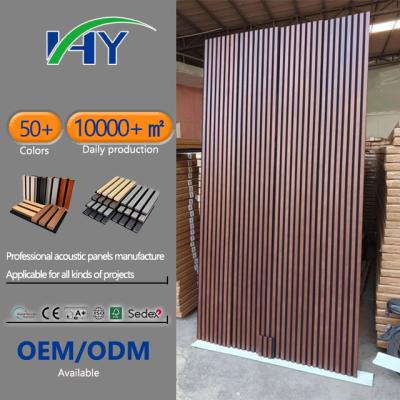China Custom Design Wood Slat Acoustic Panel With Pet And Flame Retardant For Acoustics for sale