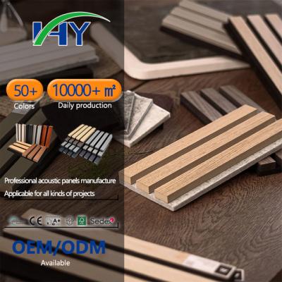 China Wood Slat Acoustic Panel For Ceiling Application With Sound Absorption And Flame Retardant for sale