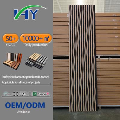 China Customizable Wood Slat Acoustic Panel With Pet Material For Sound Control for sale